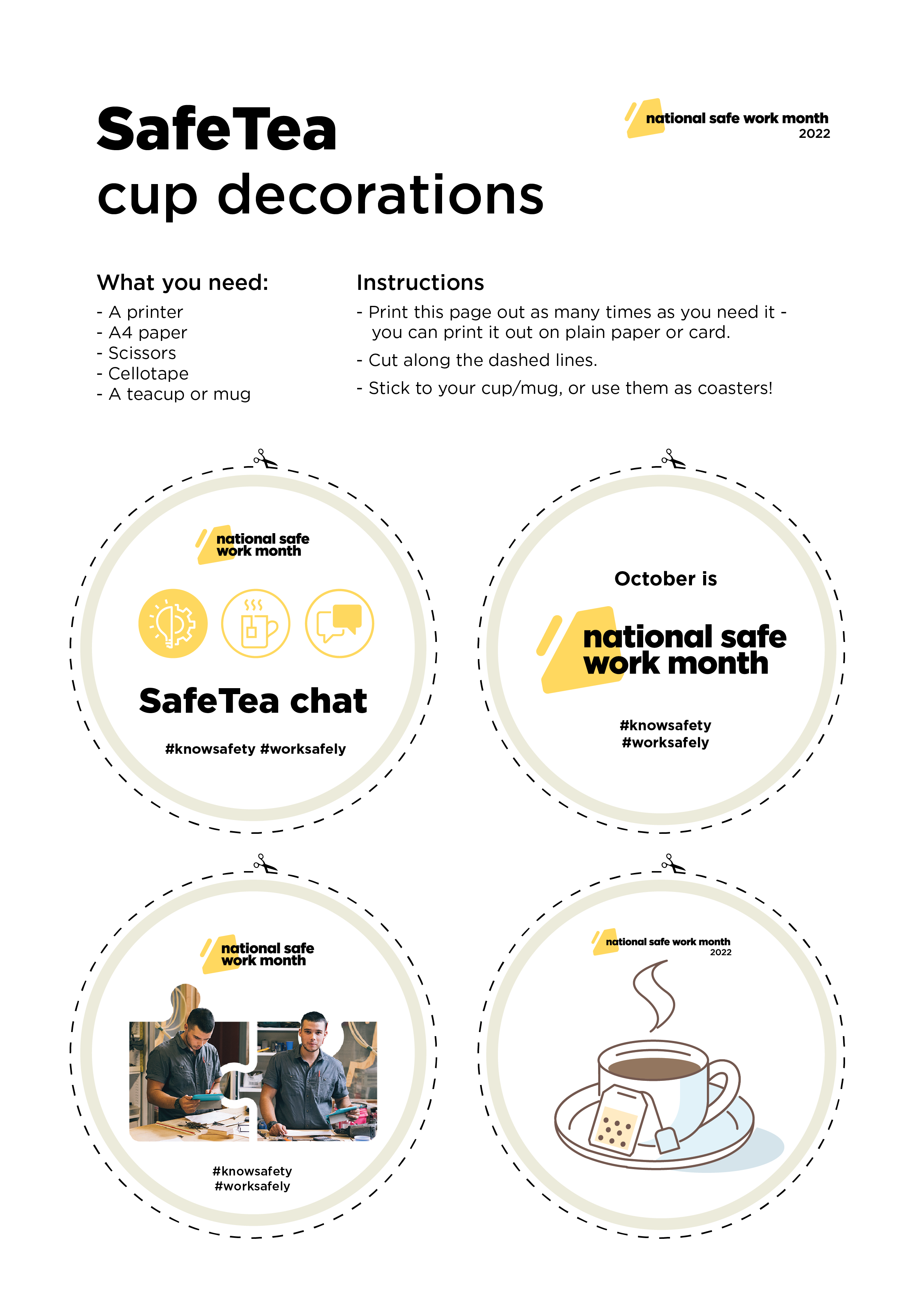 Host a SafeTea chat this National Safe Work Month | Safe Work Australia